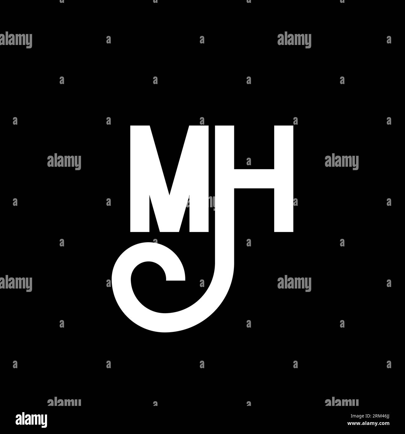 MH Letter Logo Design. Initial letters MH logo icon. Abstract letter MH ...