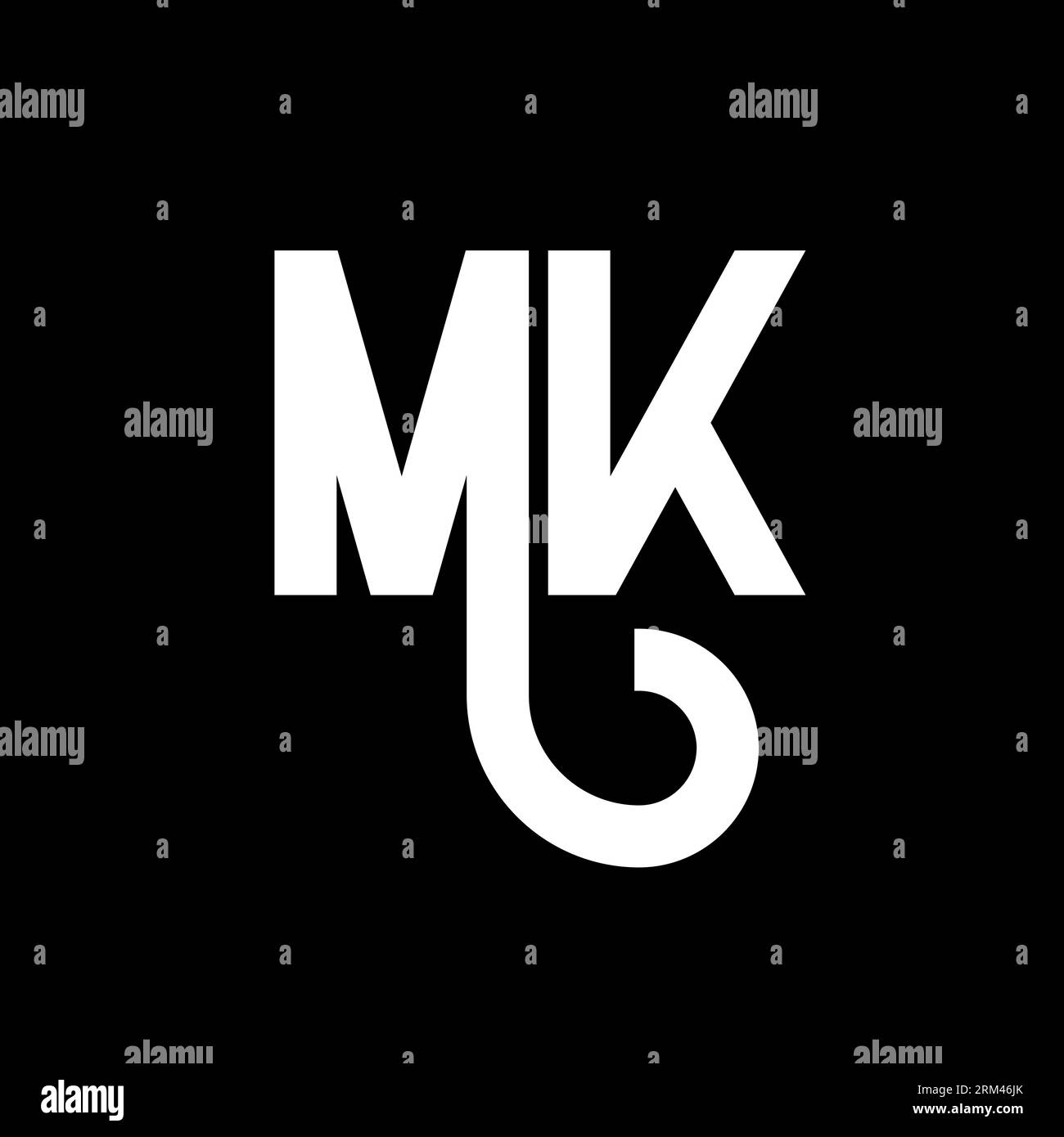 MK Letter Logo Design. Initial letters MK logo icon. Abstract letter MK ...
