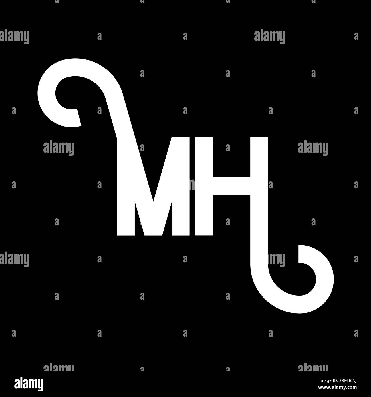 MH Letter Logo Design. Initial letters MH logo icon. Abstract letter MH ...