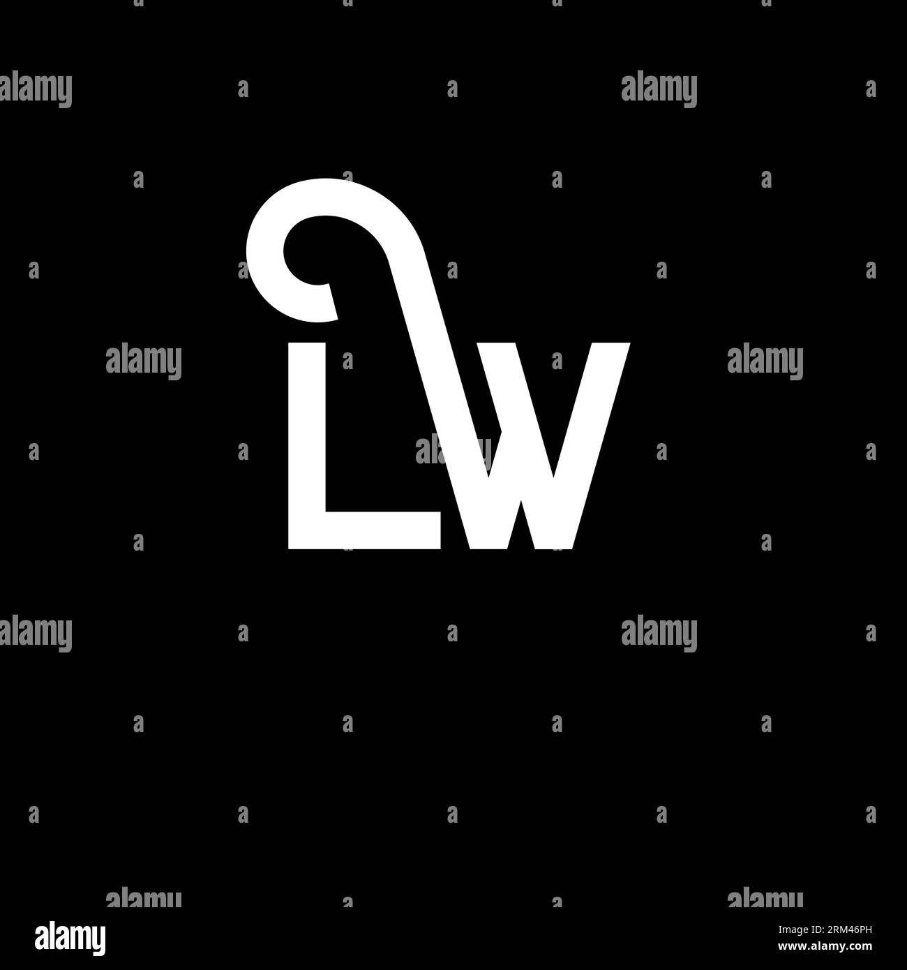 LW Letter Logo Design. Initial letters LW logo icon. Abstract letter LW ...