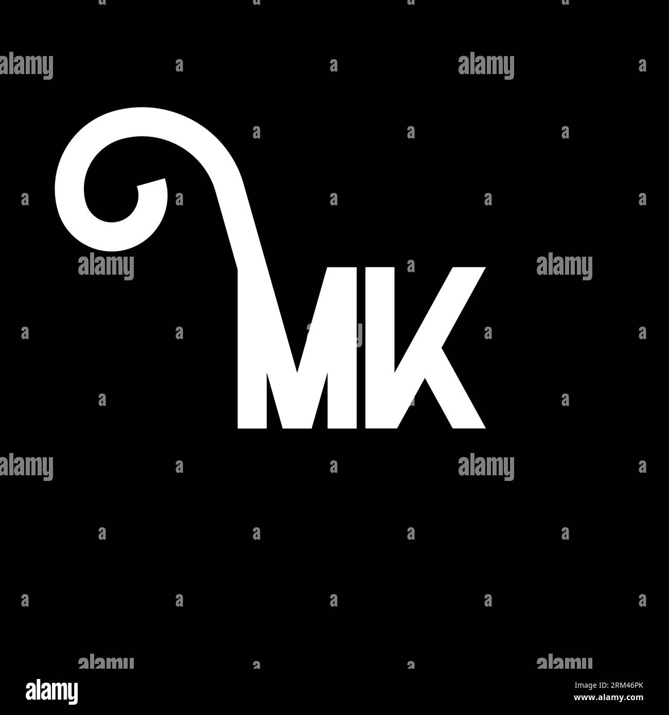 MK Letter Logo Design. Initial letters MK logo icon. Abstract letter MK ...