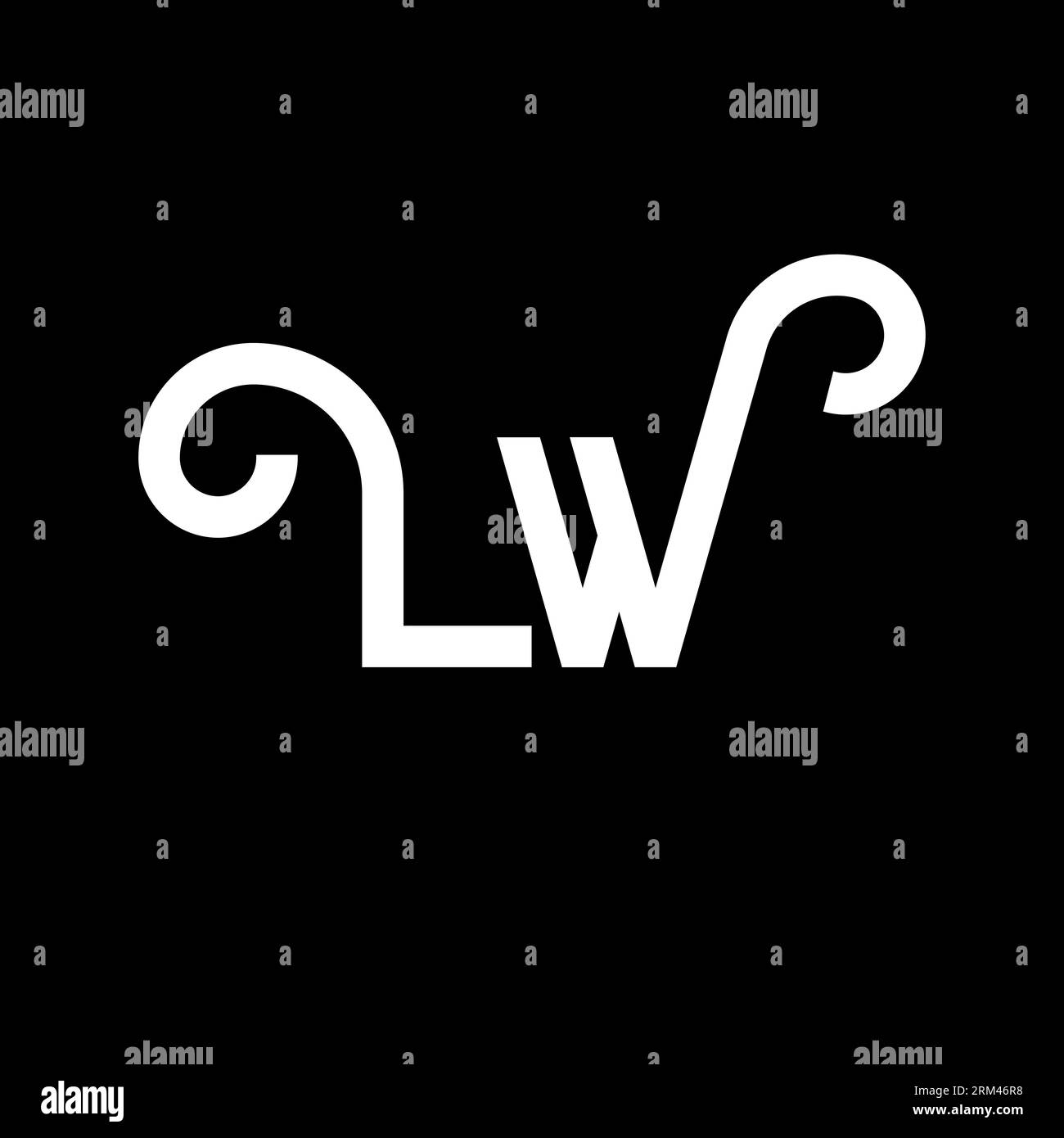 LW Letter Logo Design. Initial letters LW logo icon. Abstract letter LW ...