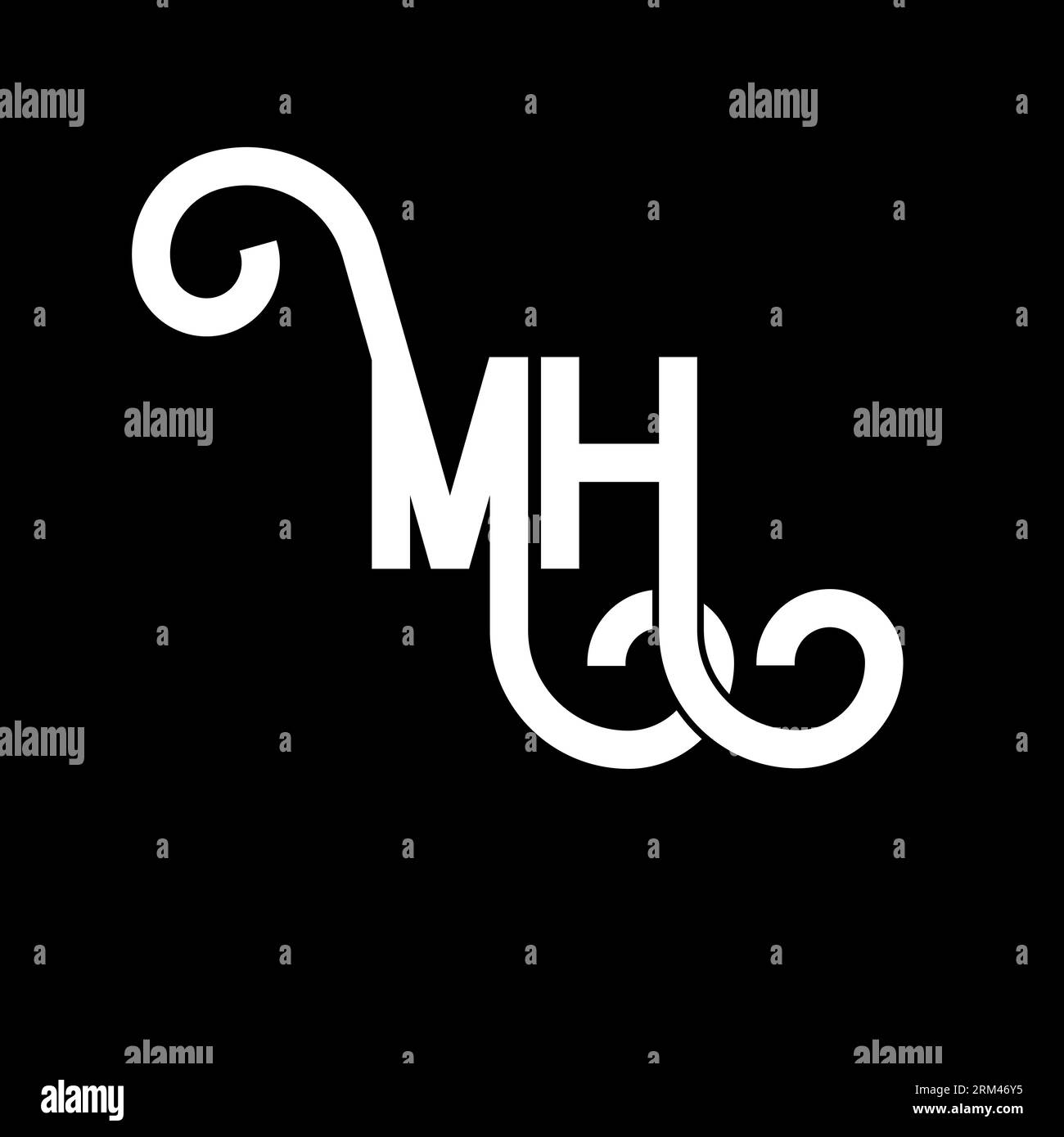 MH Letter Logo Design. Initial letters MH logo icon. Abstract letter MH ...