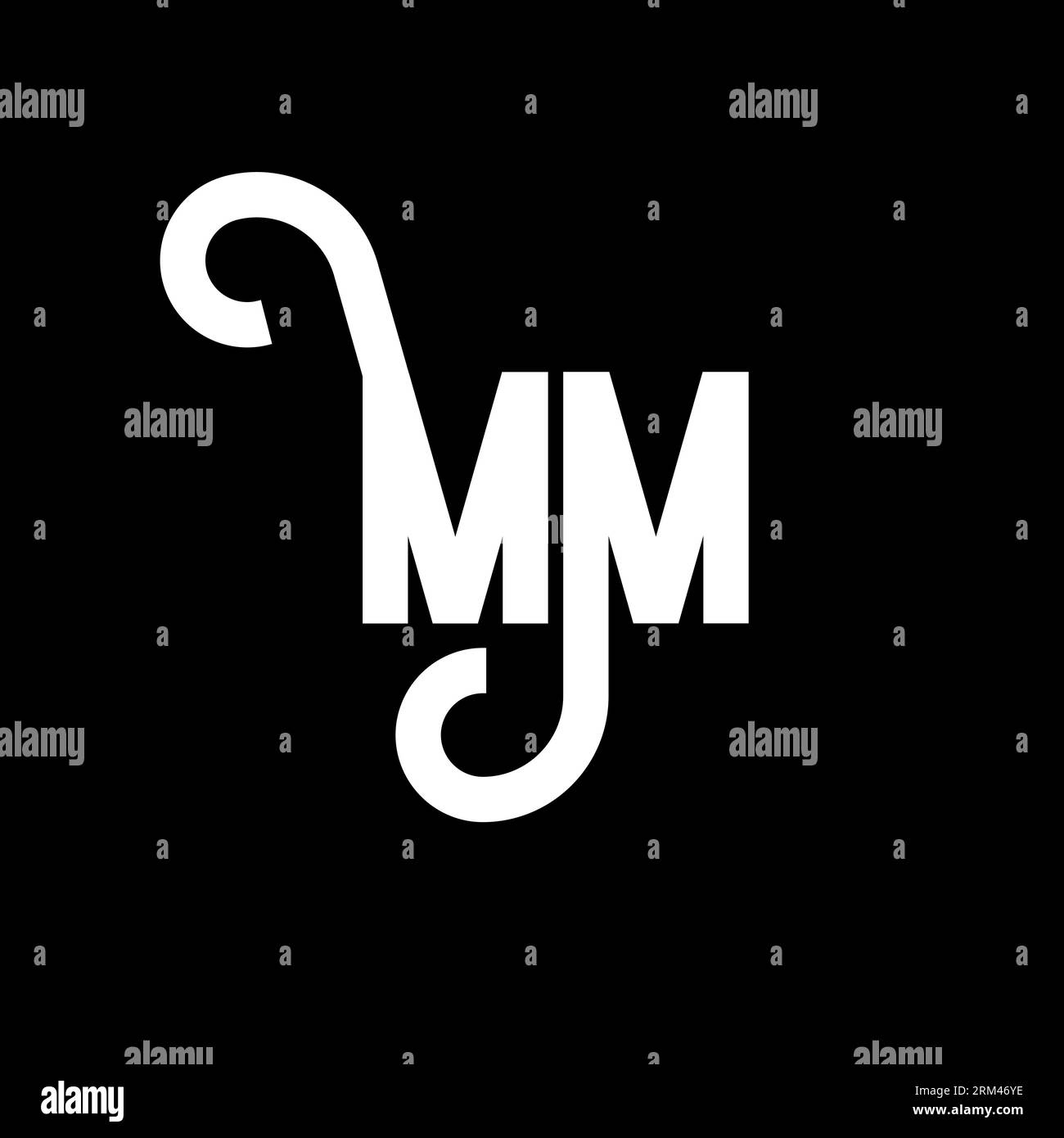 MM Letter Logo Design. Initial letters MM logo icon. Abstract letter MM ...