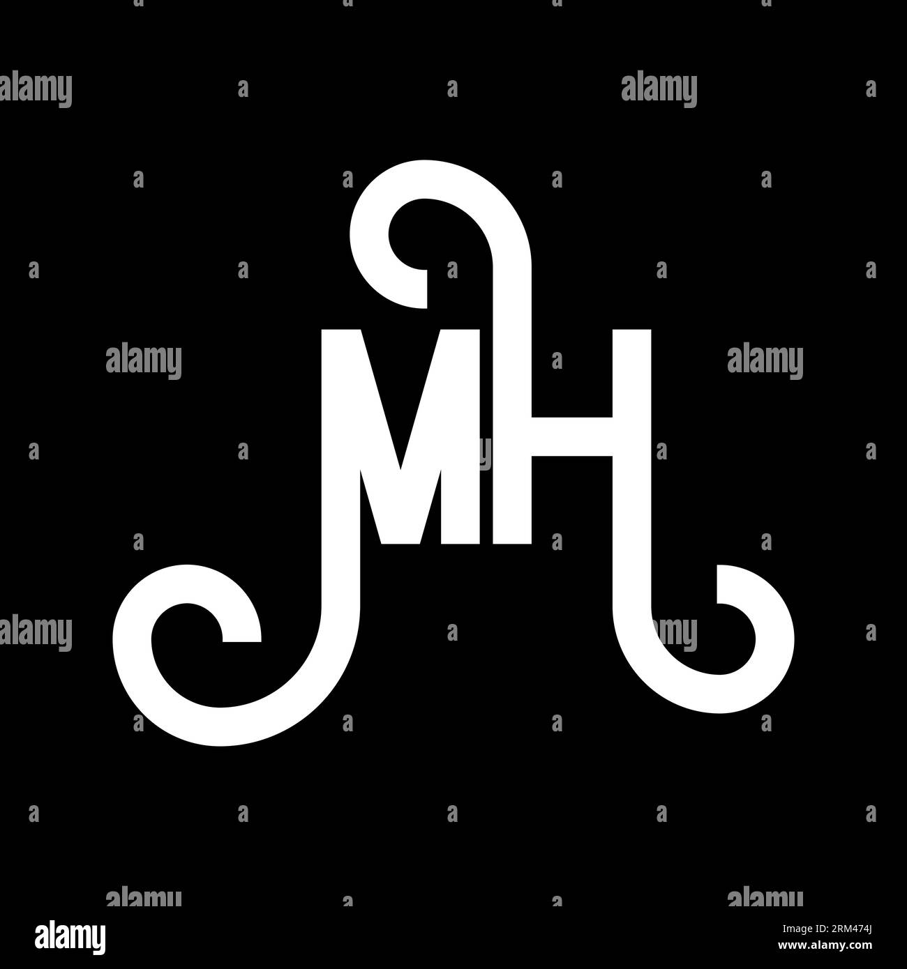 MH Letter Logo Design. Initial letters MH logo icon. Abstract letter MH ...