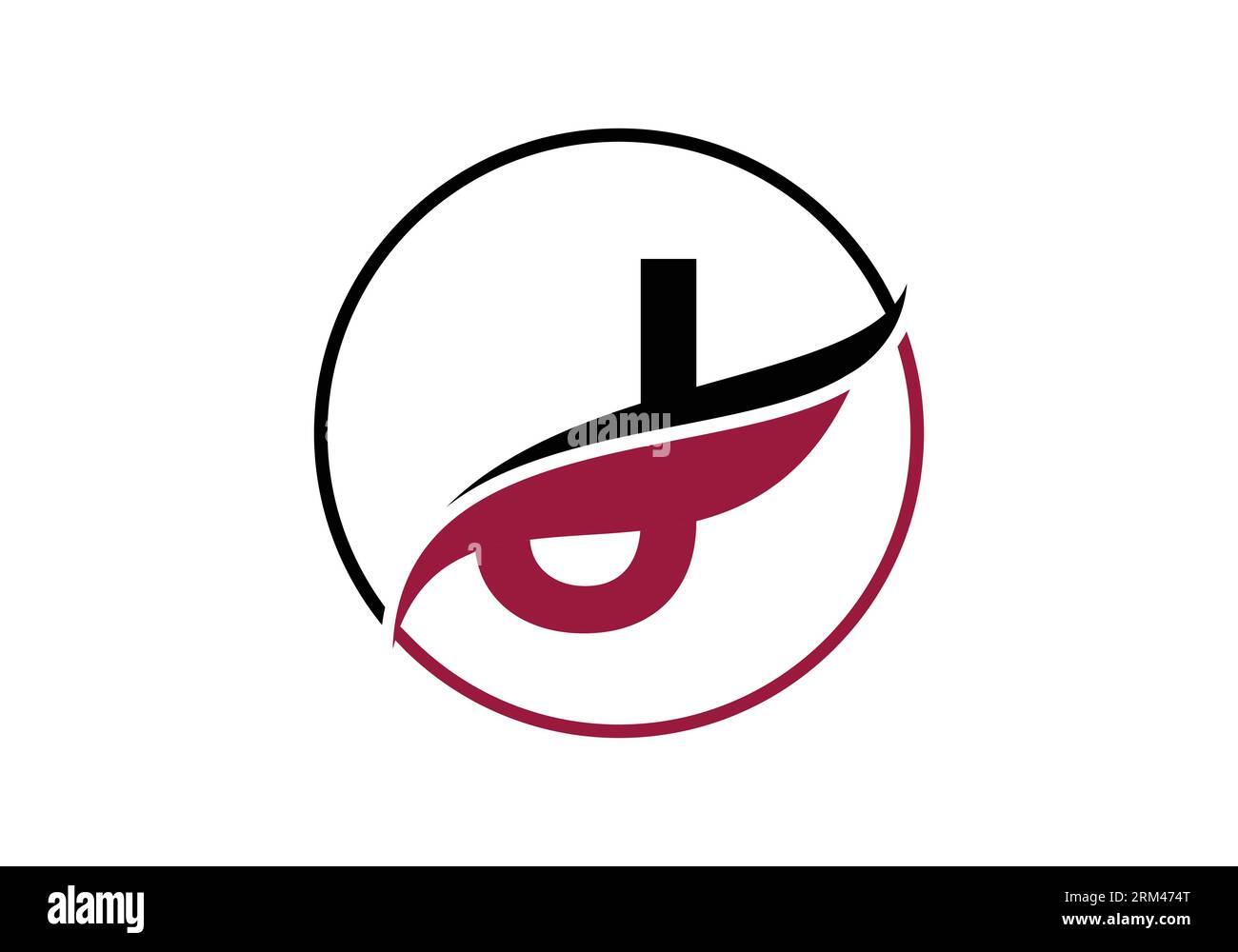 Initial J alphabet with swoosh or ocean wave logo design Vector ...