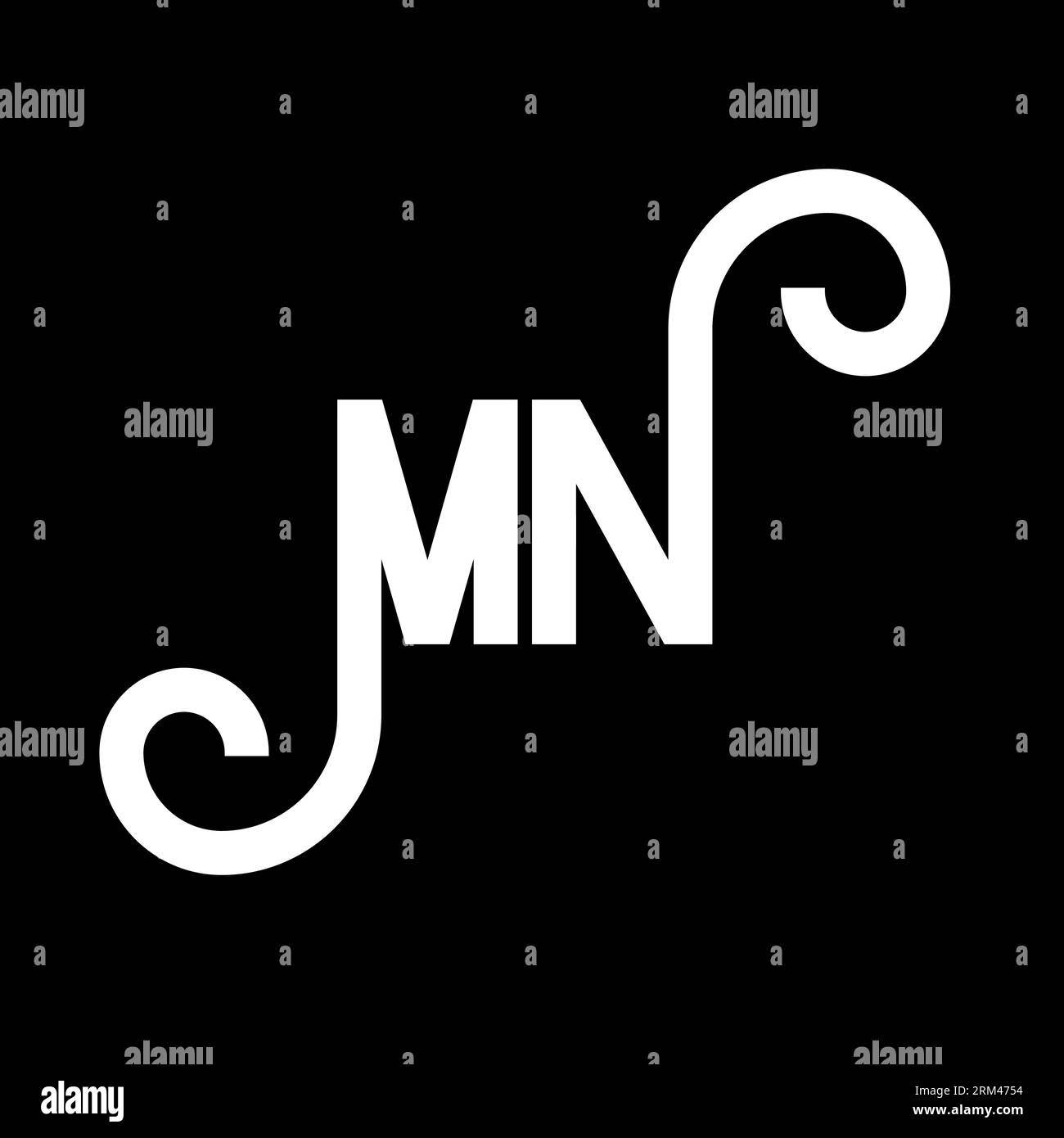 MN Letter Logo Design. Initial letters MN logo icon. Abstract letter MN ...