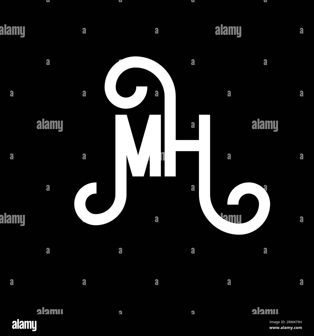 MH Letter Logo Design. Initial letters MH logo icon. Abstract letter MH ...