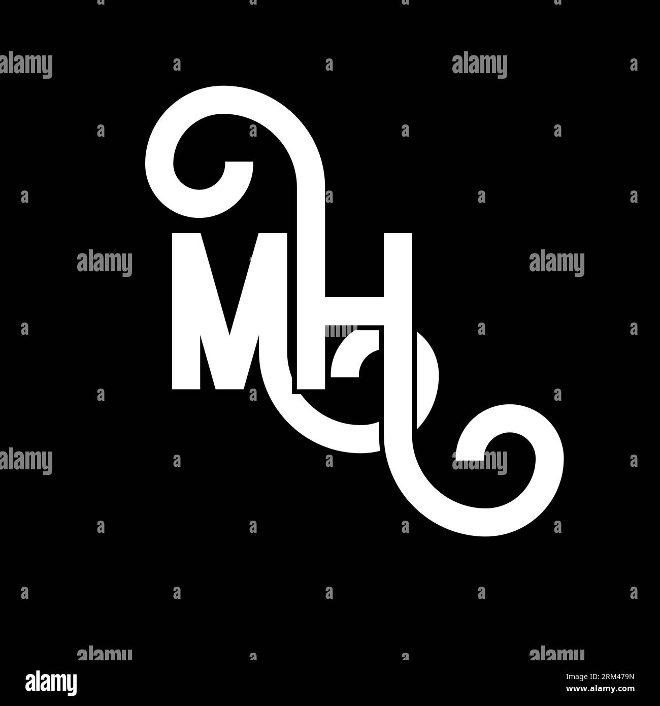 MH Letter Logo Design. Initial letters MH logo icon. Abstract letter MH ...