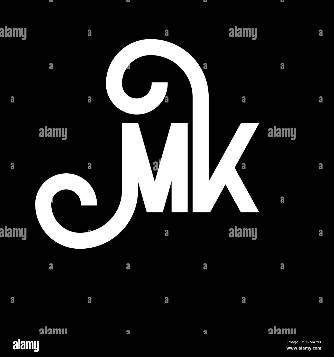 MK Letter Logo Design. Initial letters MK logo icon. Abstract letter MK ...