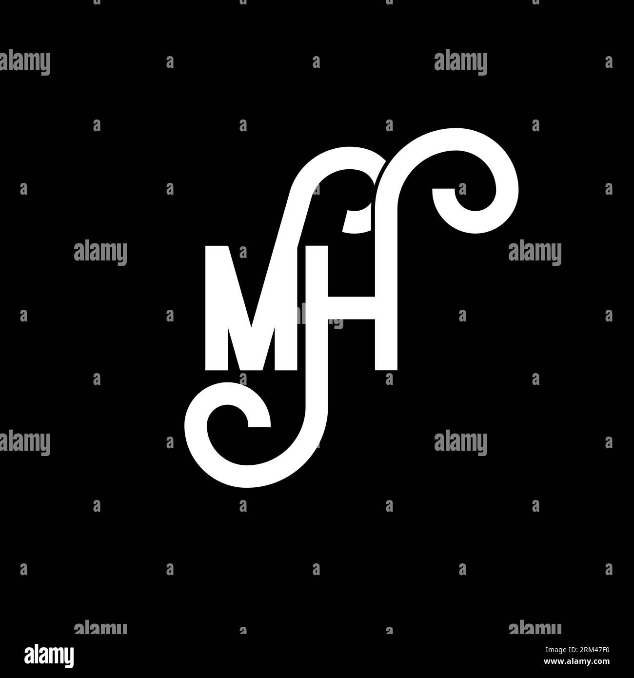 MH Letter Logo Design. Initial letters MH logo icon. Abstract letter MH ...