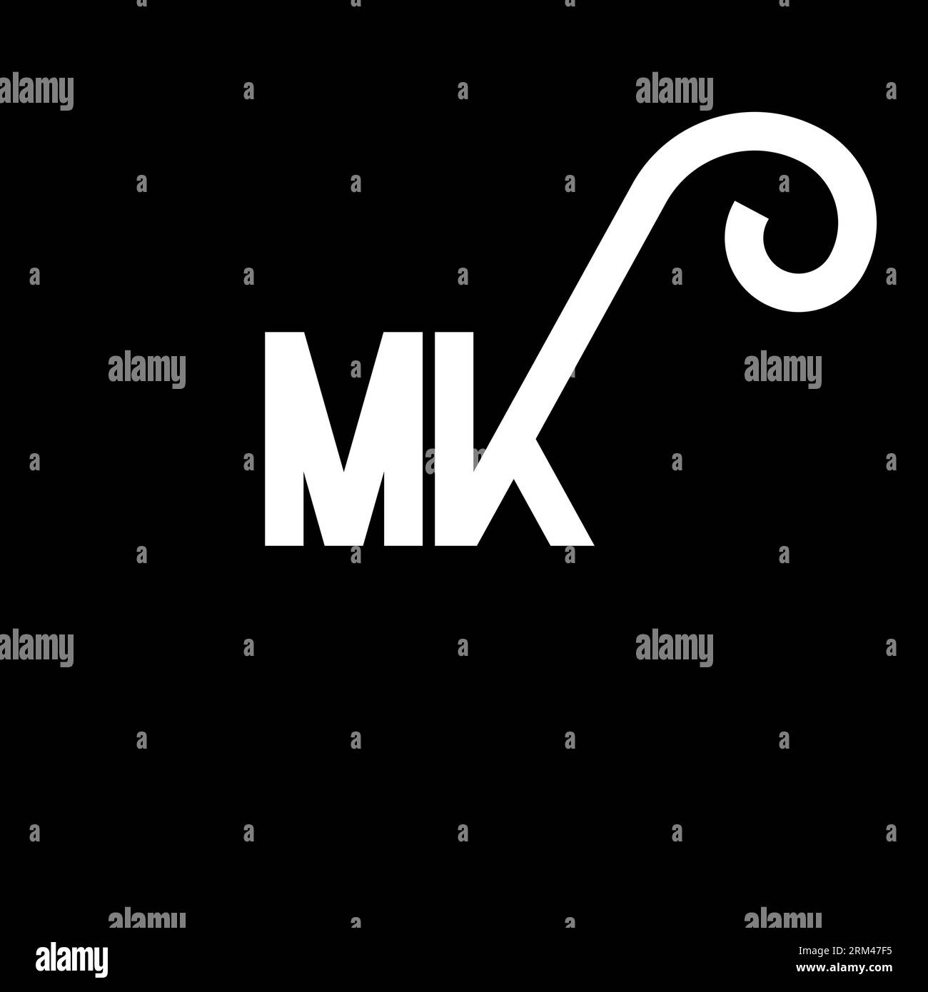 MK Letter Logo Design. Initial letters MK logo icon. Abstract letter MK ...