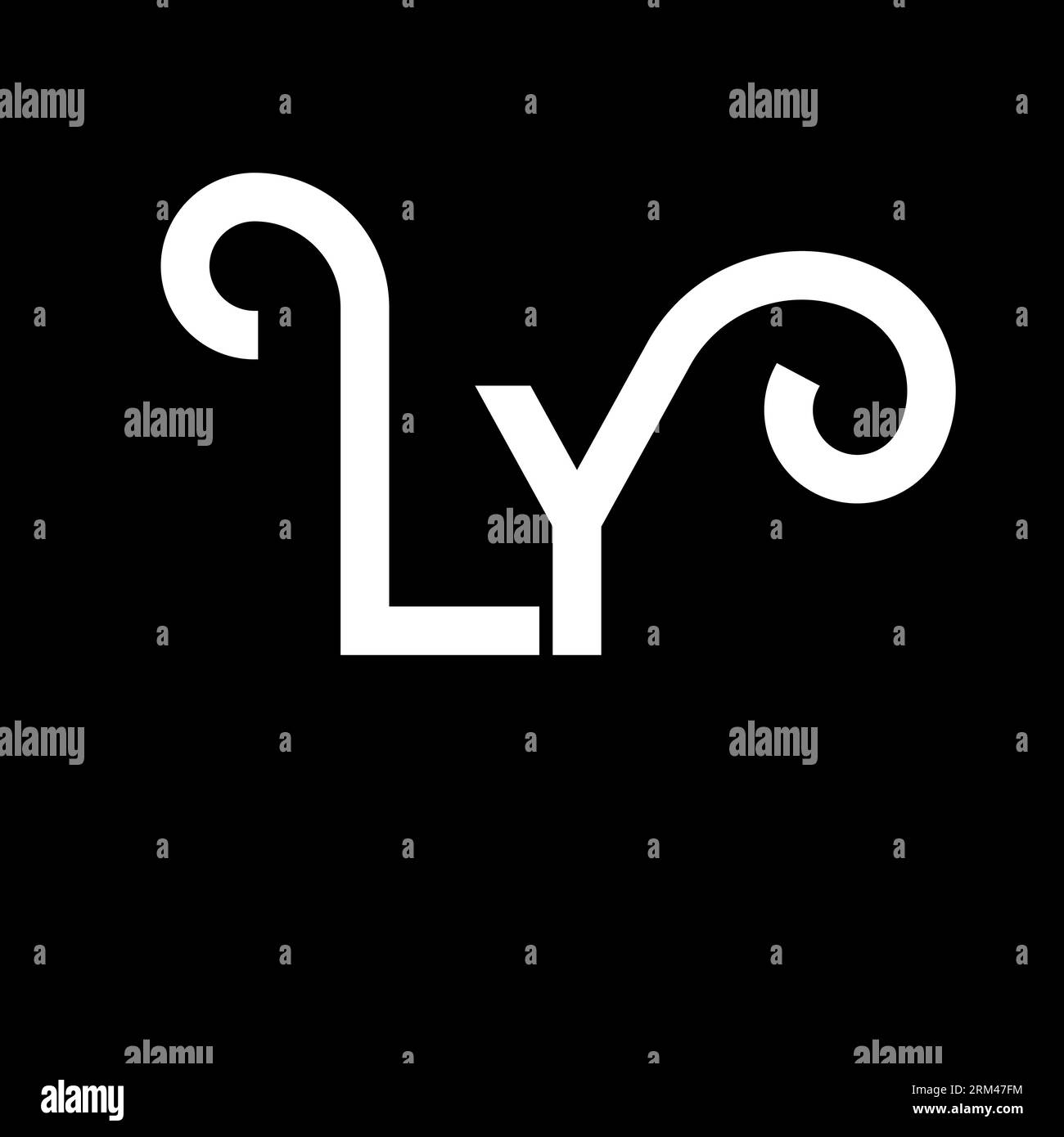 LY Letter Logo Design. Initial letters LY logo icon. Abstract letter LY ...