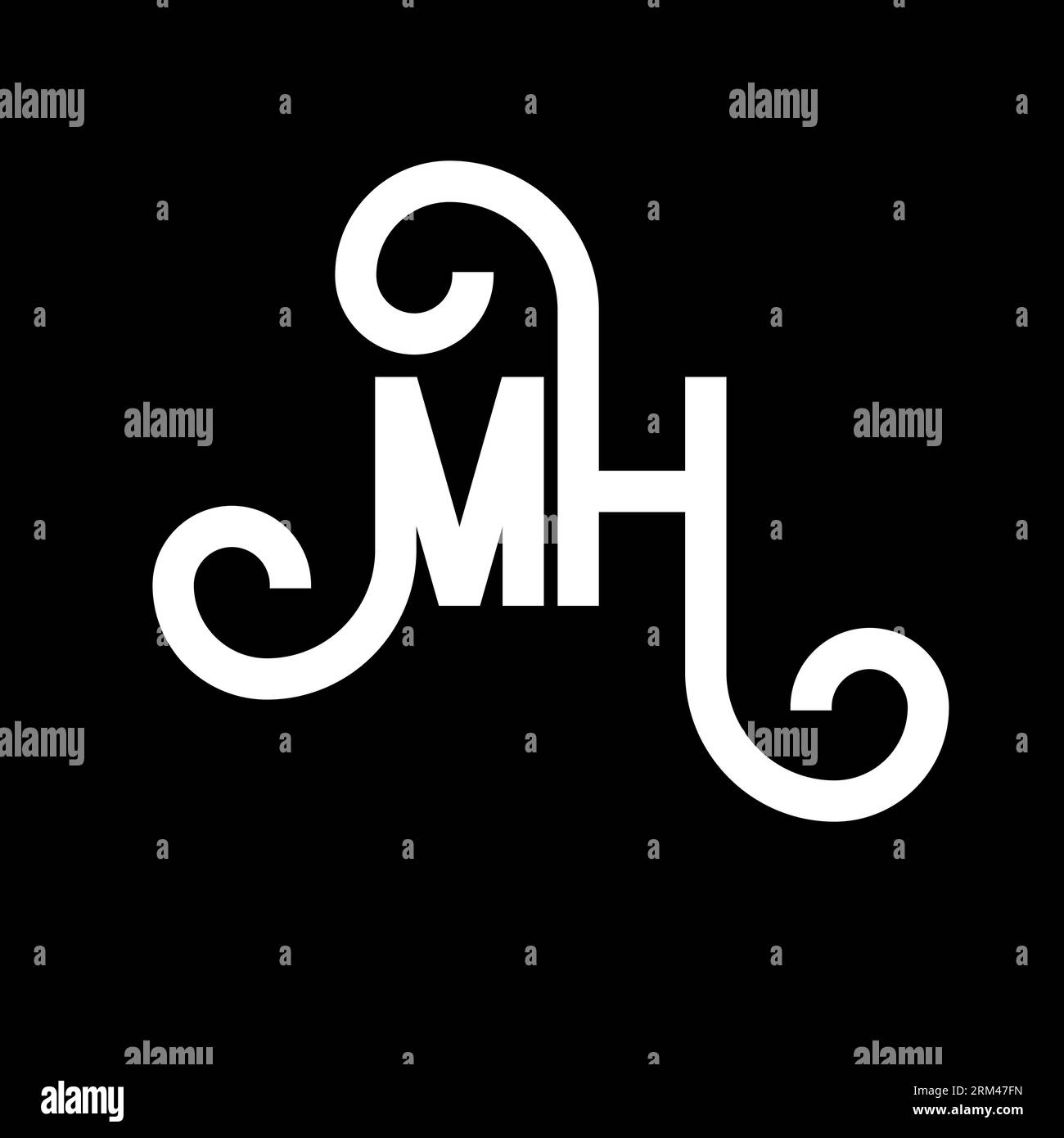 MH Letter Logo Design. Initial letters MH logo icon. Abstract letter MH ...