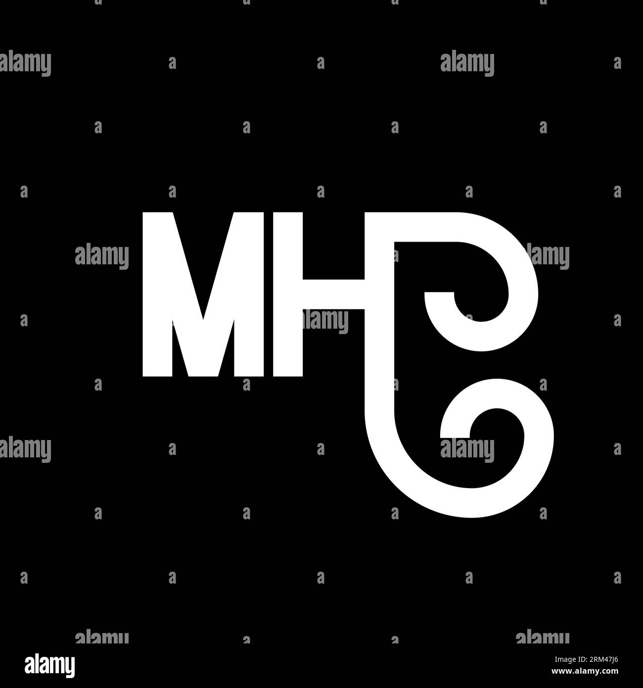 MH Letter Logo Design. Initial letters MH logo icon. Abstract letter MH ...