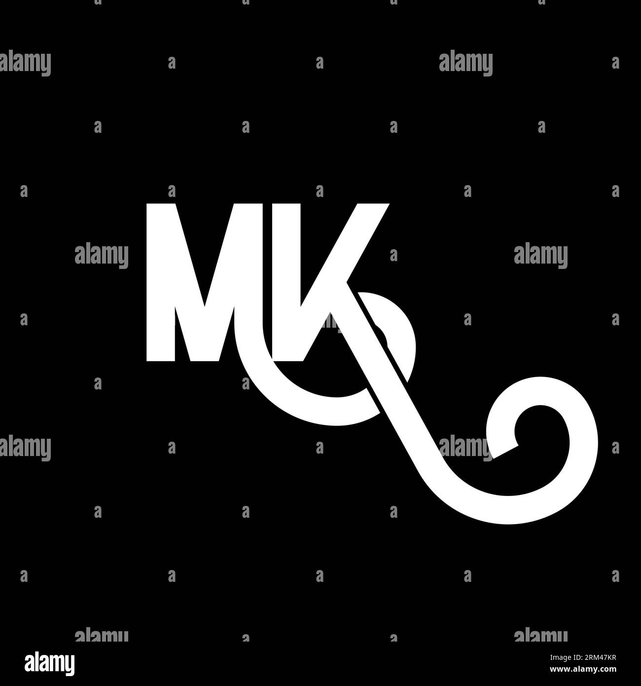 MK Letter Logo Design. Initial letters MK logo icon. Abstract letter MK ...