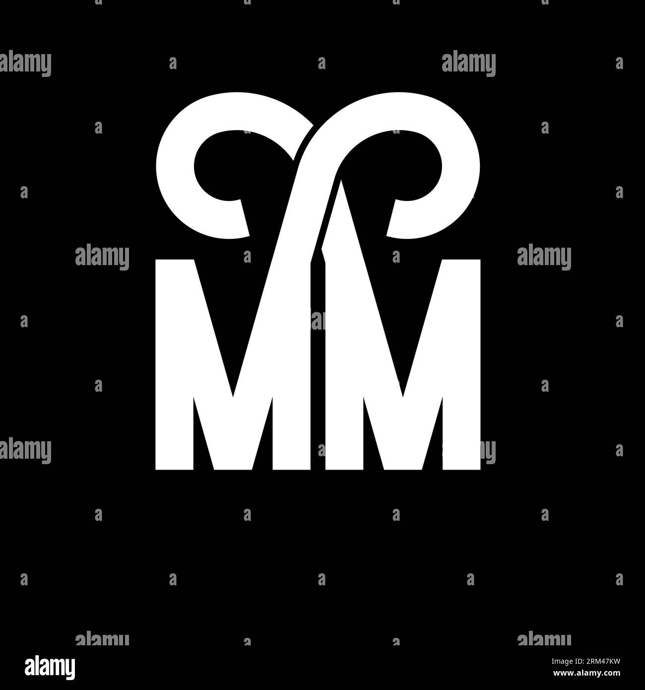 MM Letter Logo Design. Initial letters MM logo icon. Abstract letter MM ...