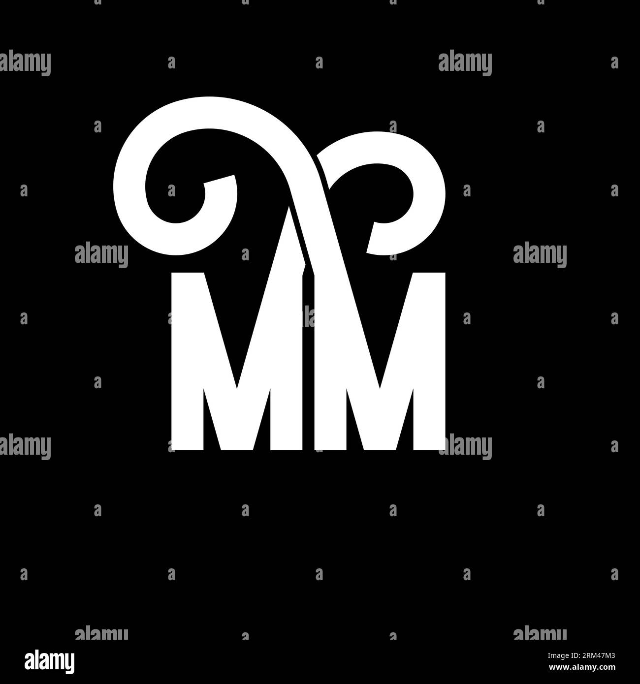 MM Letter Logo Design. Initial letters MM logo icon. Abstract letter MM ...