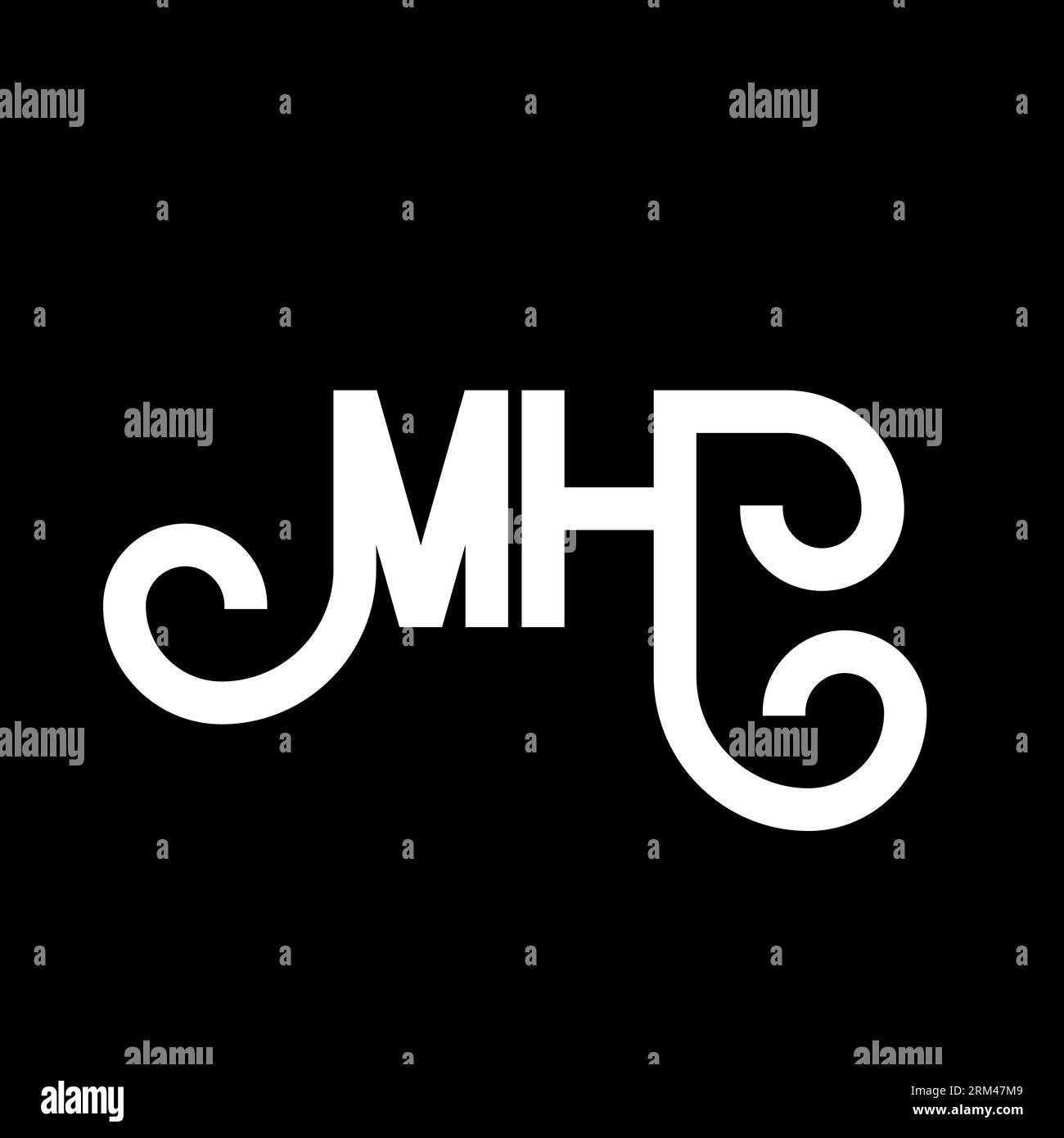 MH Letter Logo Design. Initial letters MH logo icon. Abstract letter MH ...
