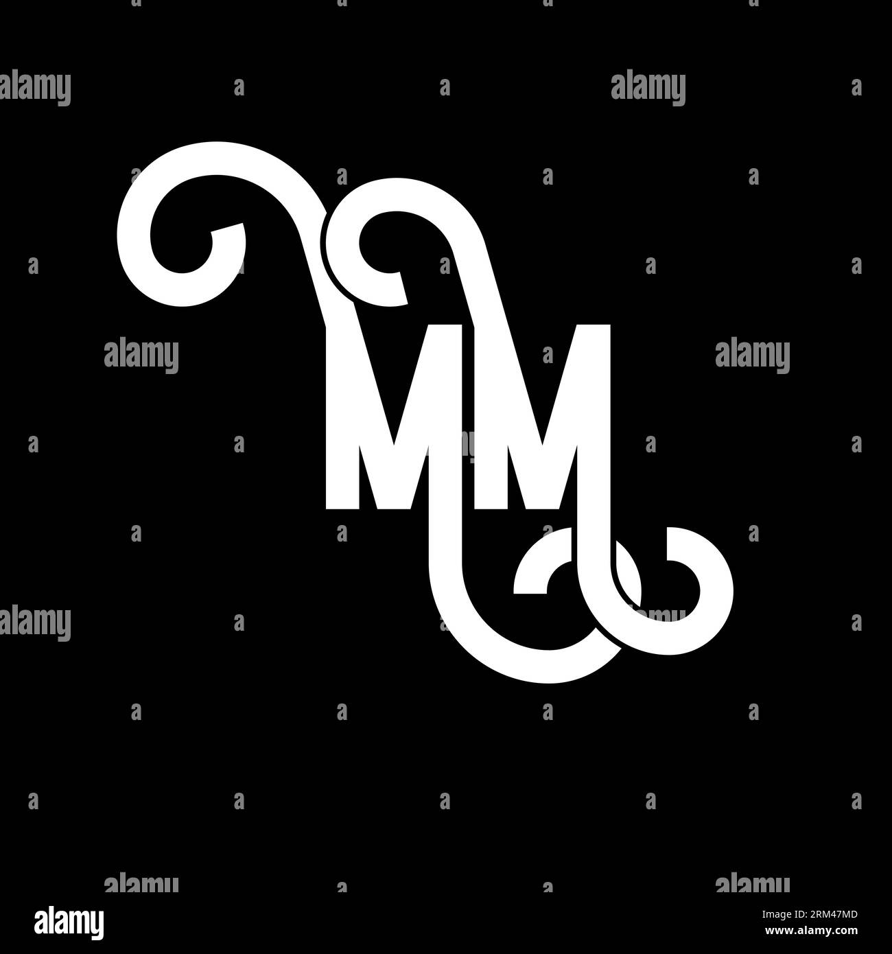MM Letter Logo Design. Initial letters MM logo icon. Abstract letter MM ...