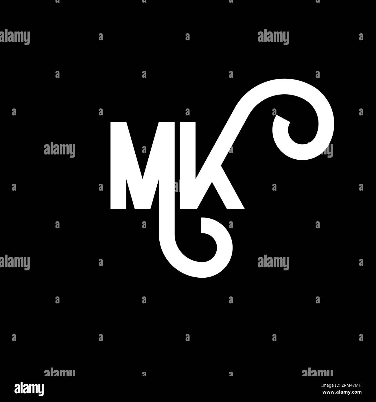 MK Letter Logo Design. Initial letters MK logo icon. Abstract letter MK ...