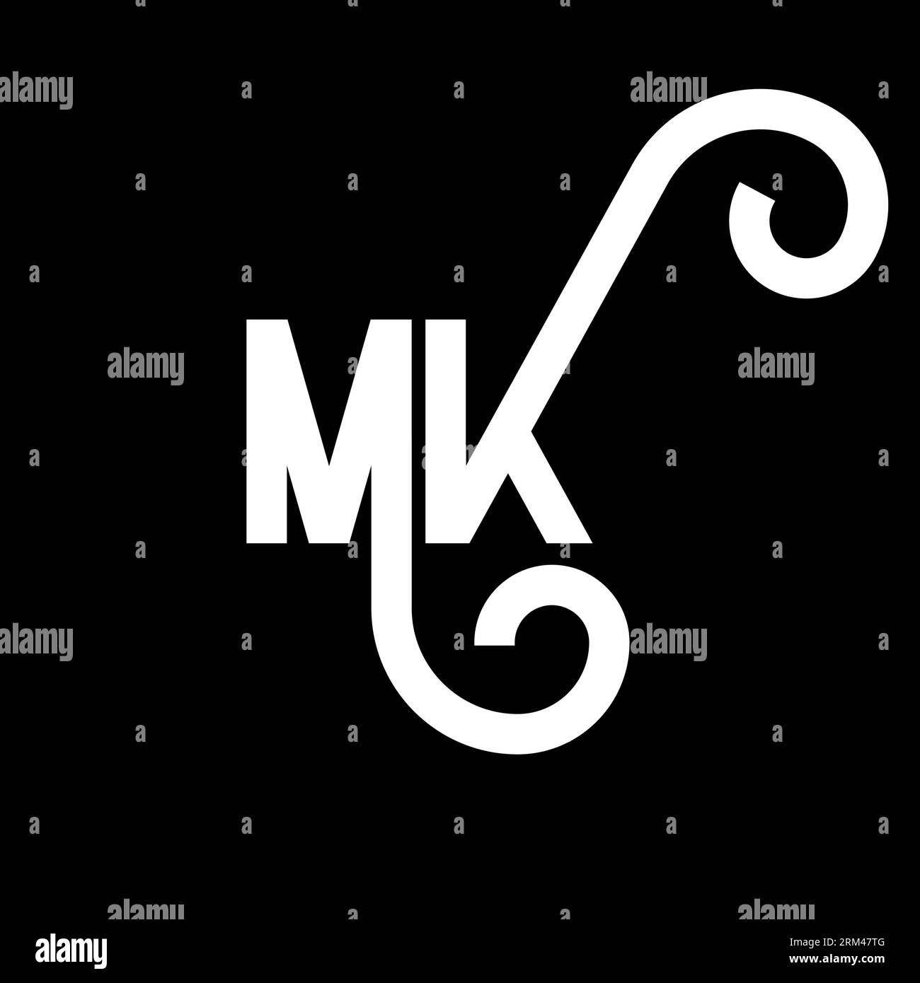 MK Letter Logo Design. Initial letters MK logo icon. Abstract letter MK ...