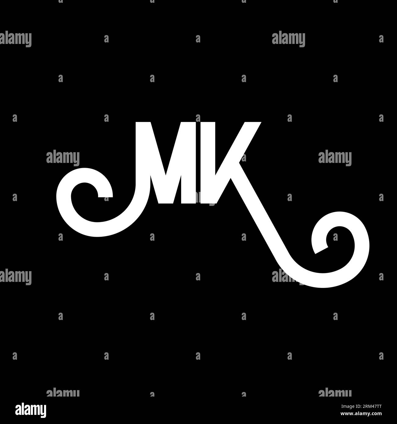 MK Letter Logo Design. Initial letters MK logo icon. Abstract letter MK ...