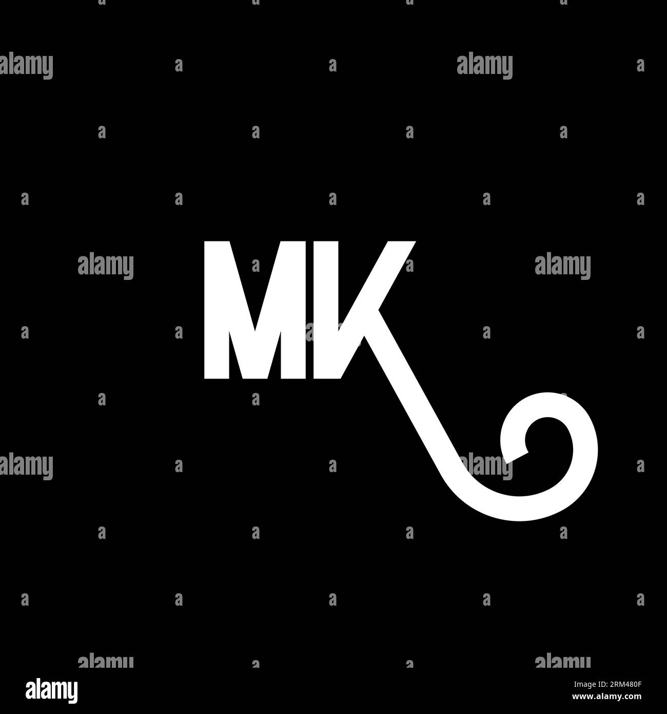 MK Letter Logo Design. Initial letters MK logo icon. Abstract letter MK ...