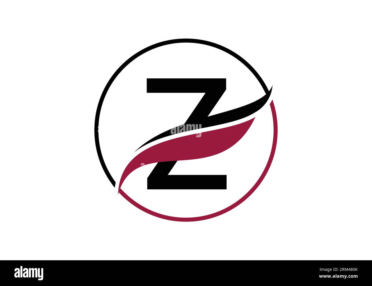 Initial Z alphabet with swoosh or ocean wave logo design Vector ...