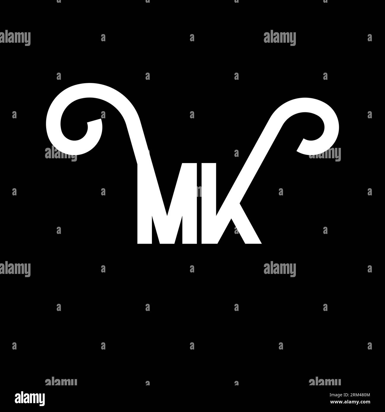 MK Letter Logo Design. Initial letters MK logo icon. Abstract letter MK ...