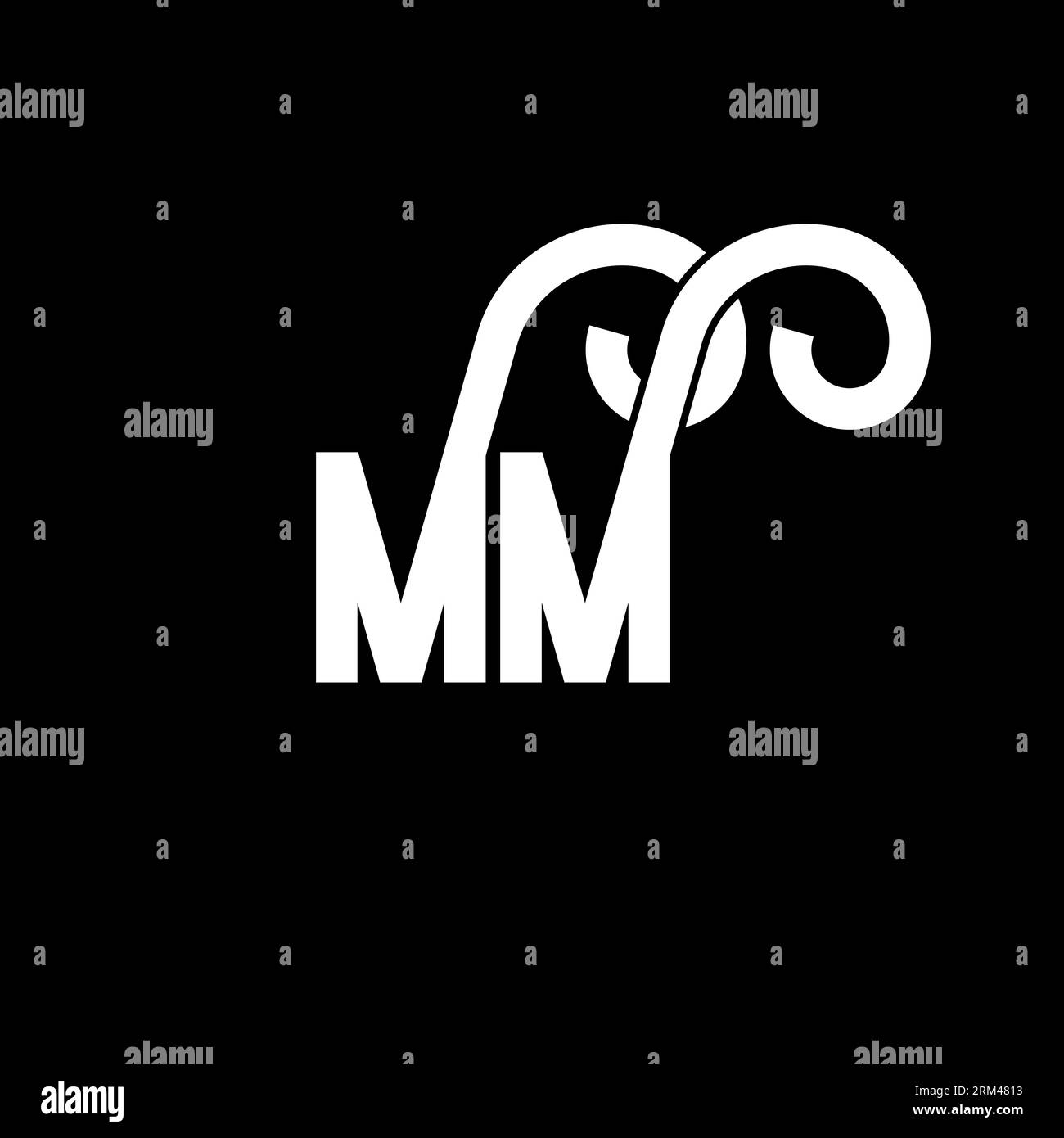 MM Letter Logo Design. Initial letters MM logo icon. Abstract letter MM ...