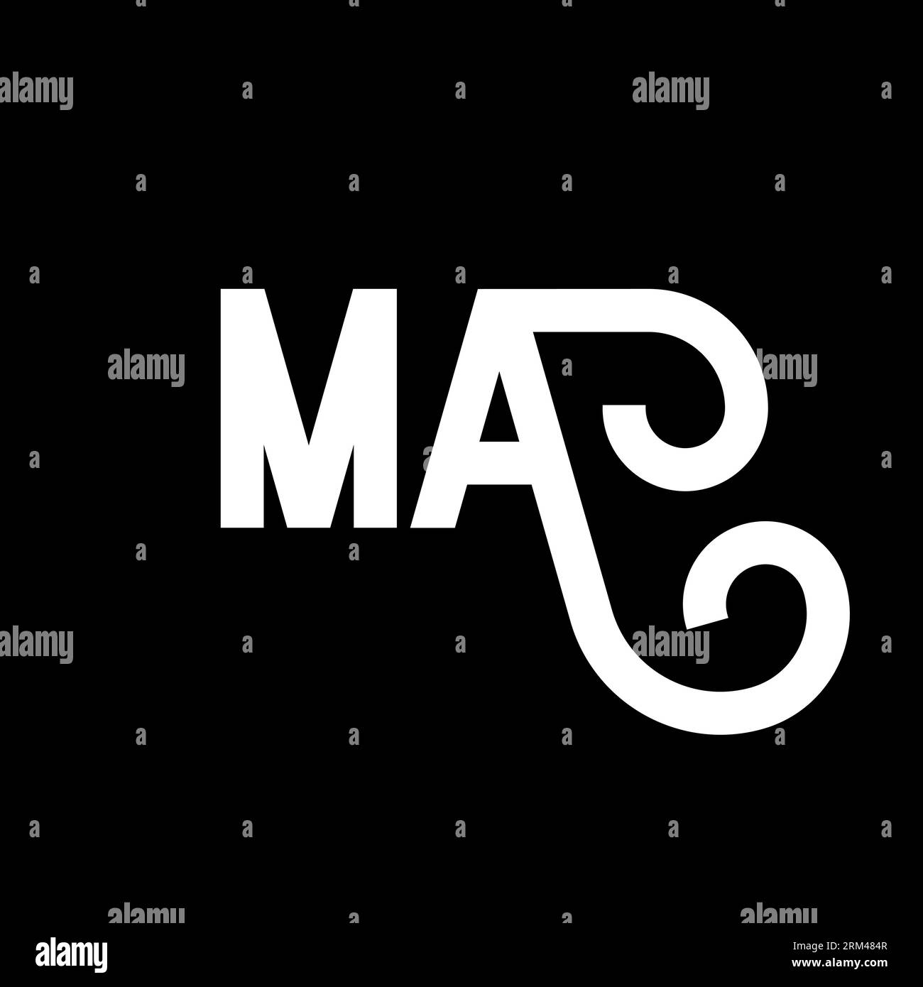 MA Letter Logo Design. Initial letters MA logo icon. Abstract letter MA ...