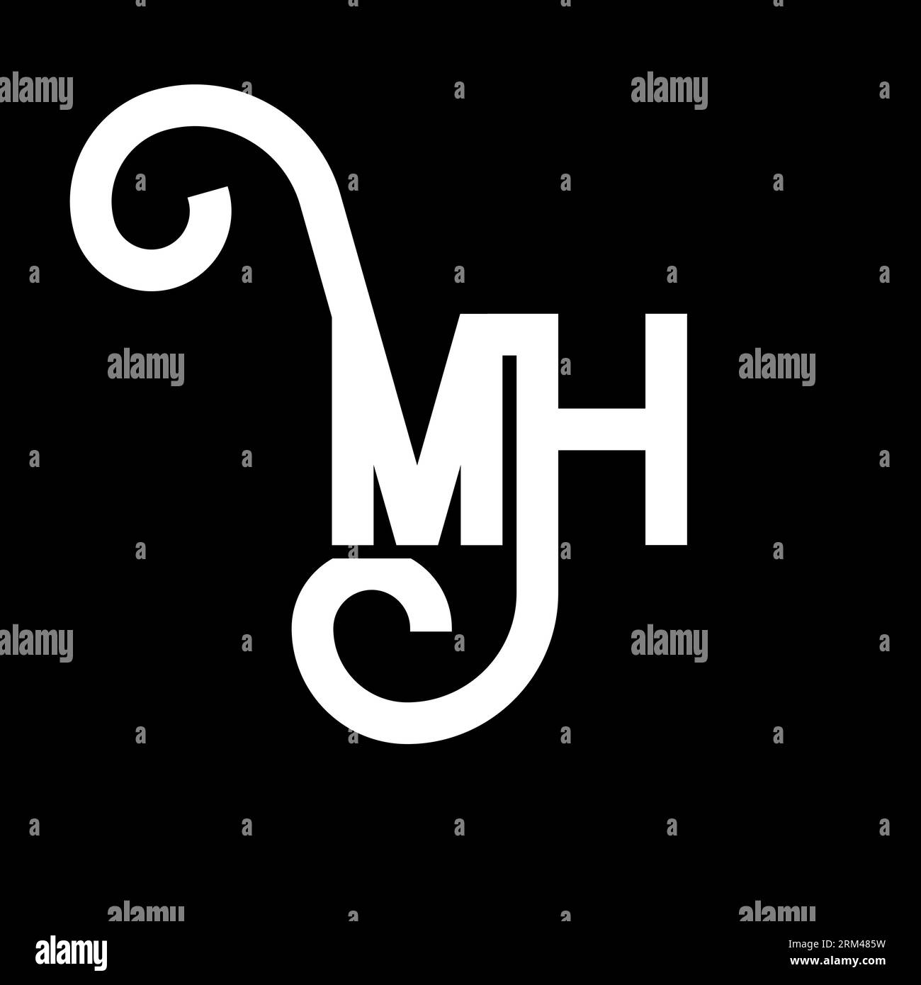 MH Letter Logo Design. Initial letters MH logo icon. Abstract letter MH ...