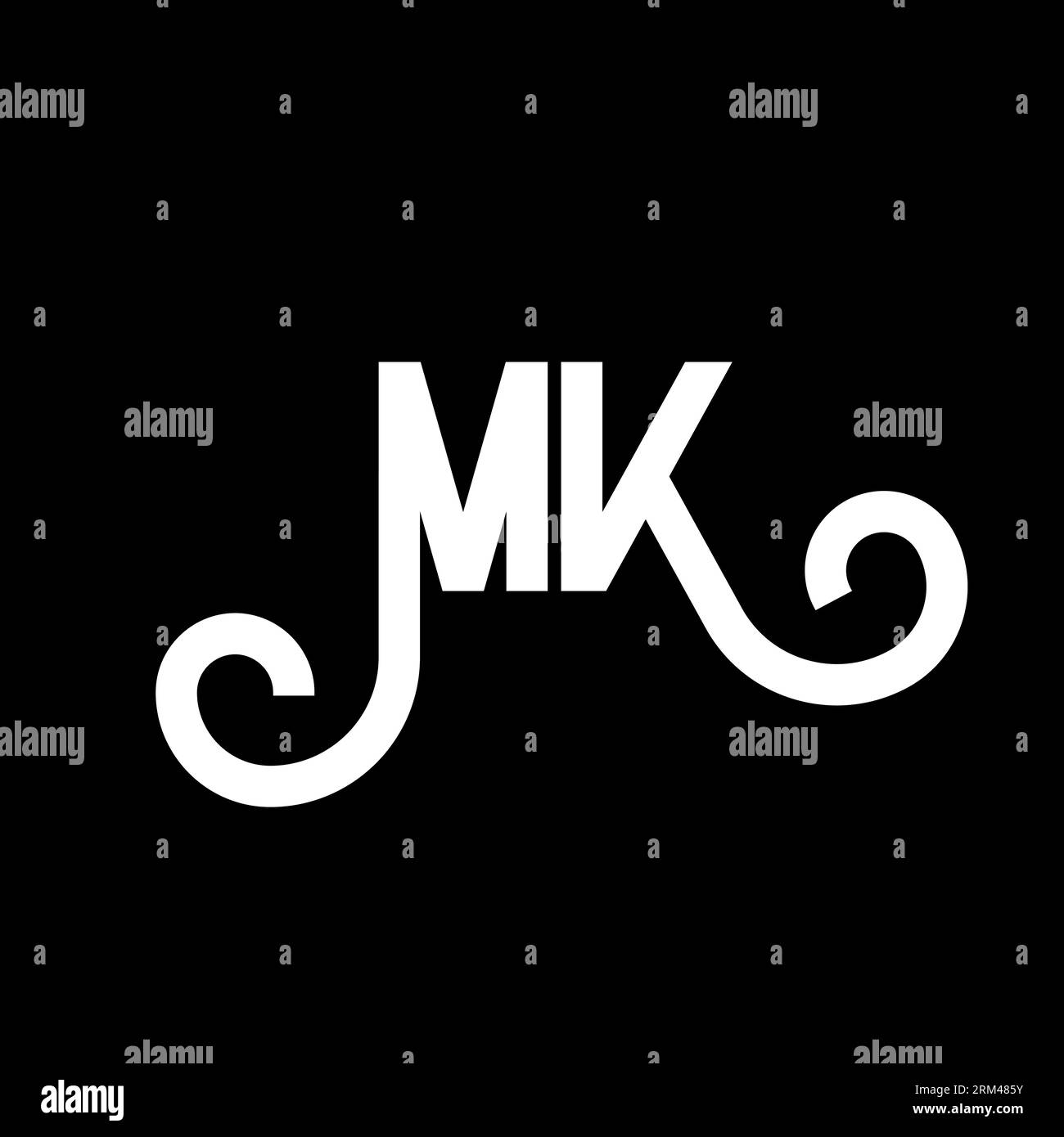 MK Letter Logo Design. Initial letters MK logo icon. Abstract letter MK ...