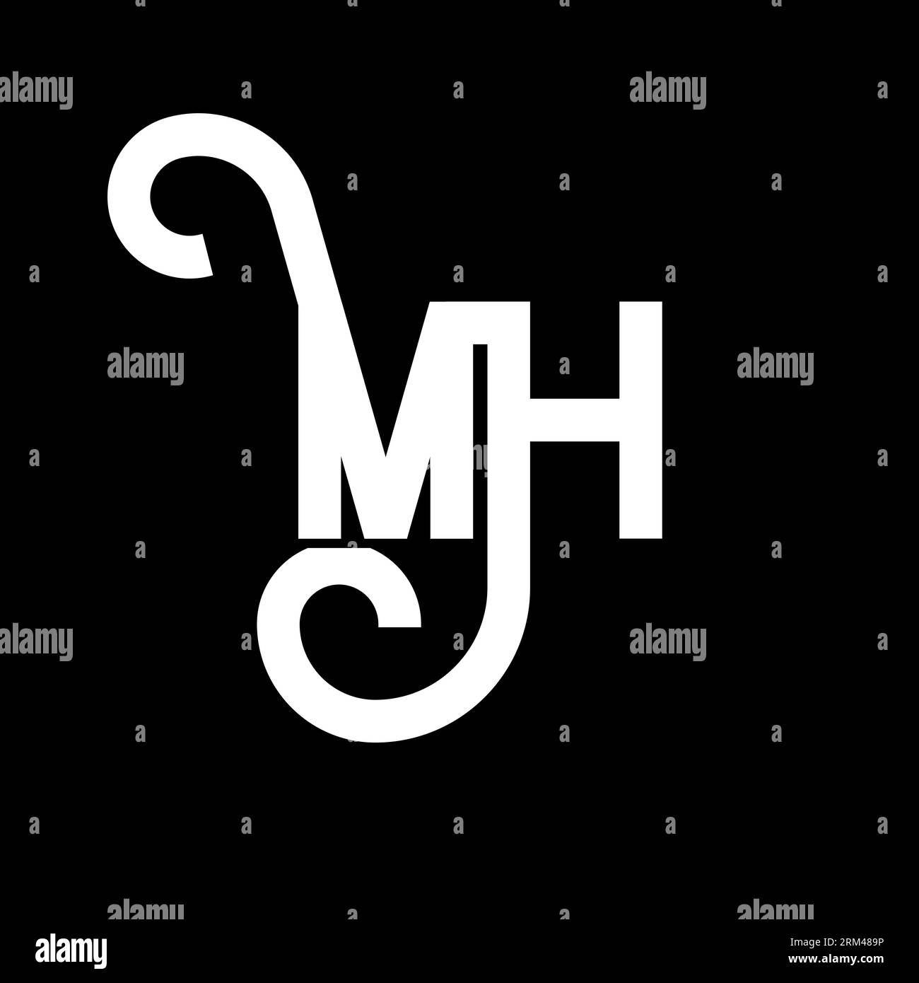 MH Letter Logo Design. Initial letters MH logo icon. Abstract letter MH ...