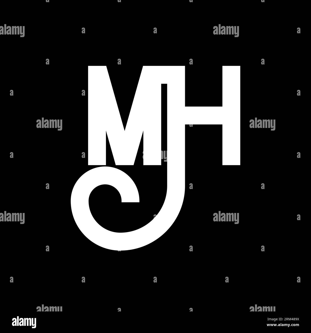 MH Letter Logo Design. Initial letters MH logo icon. Abstract letter MH ...