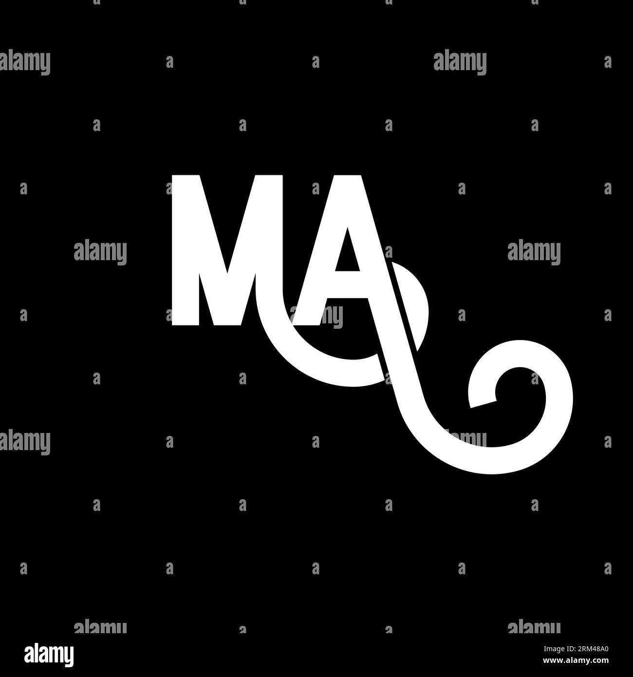 MA Letter Logo Design. Initial letters MA logo icon. Abstract letter MA ...