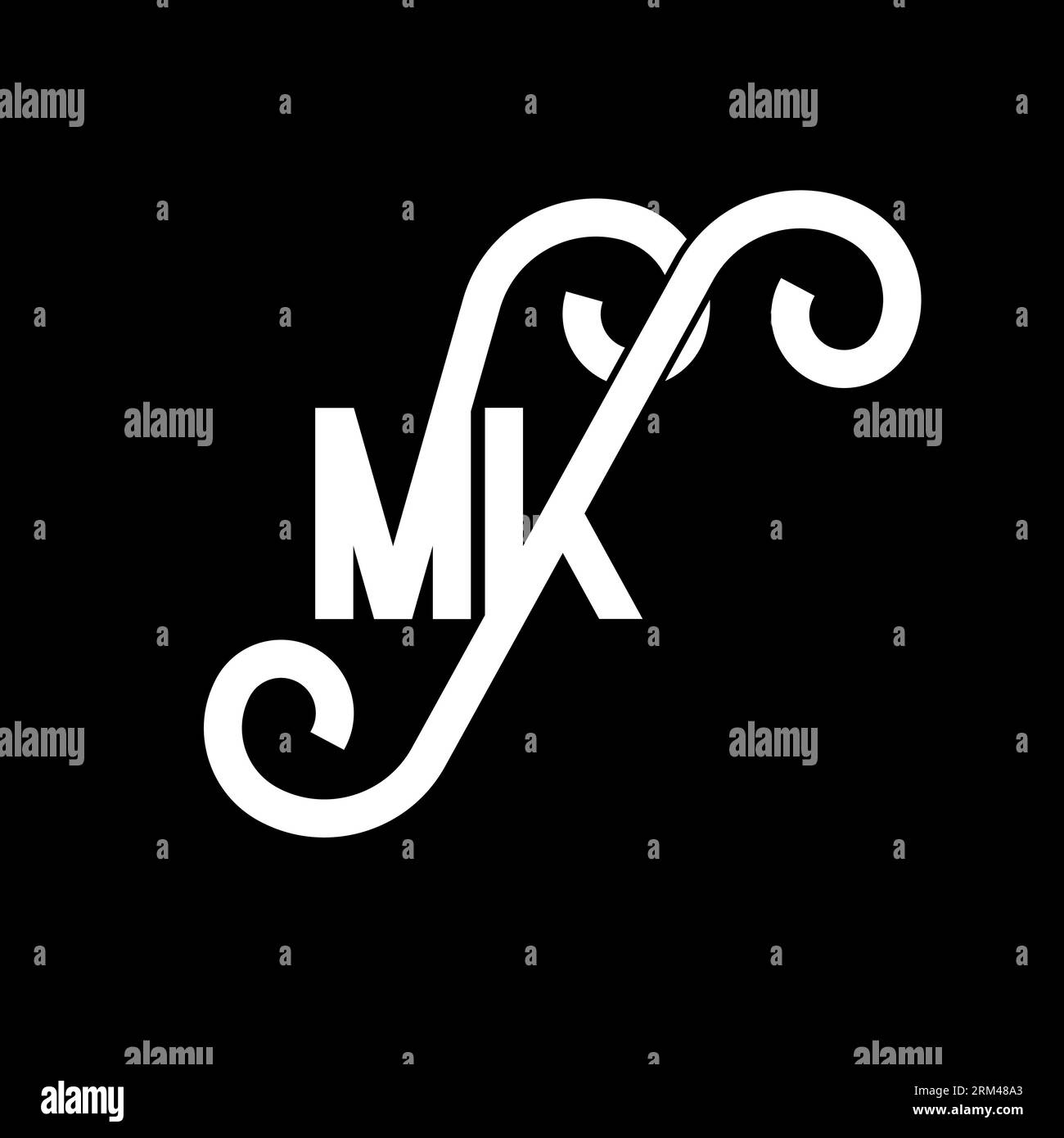 MK Letter Logo Design. Initial letters MK logo icon. Abstract letter MK ...