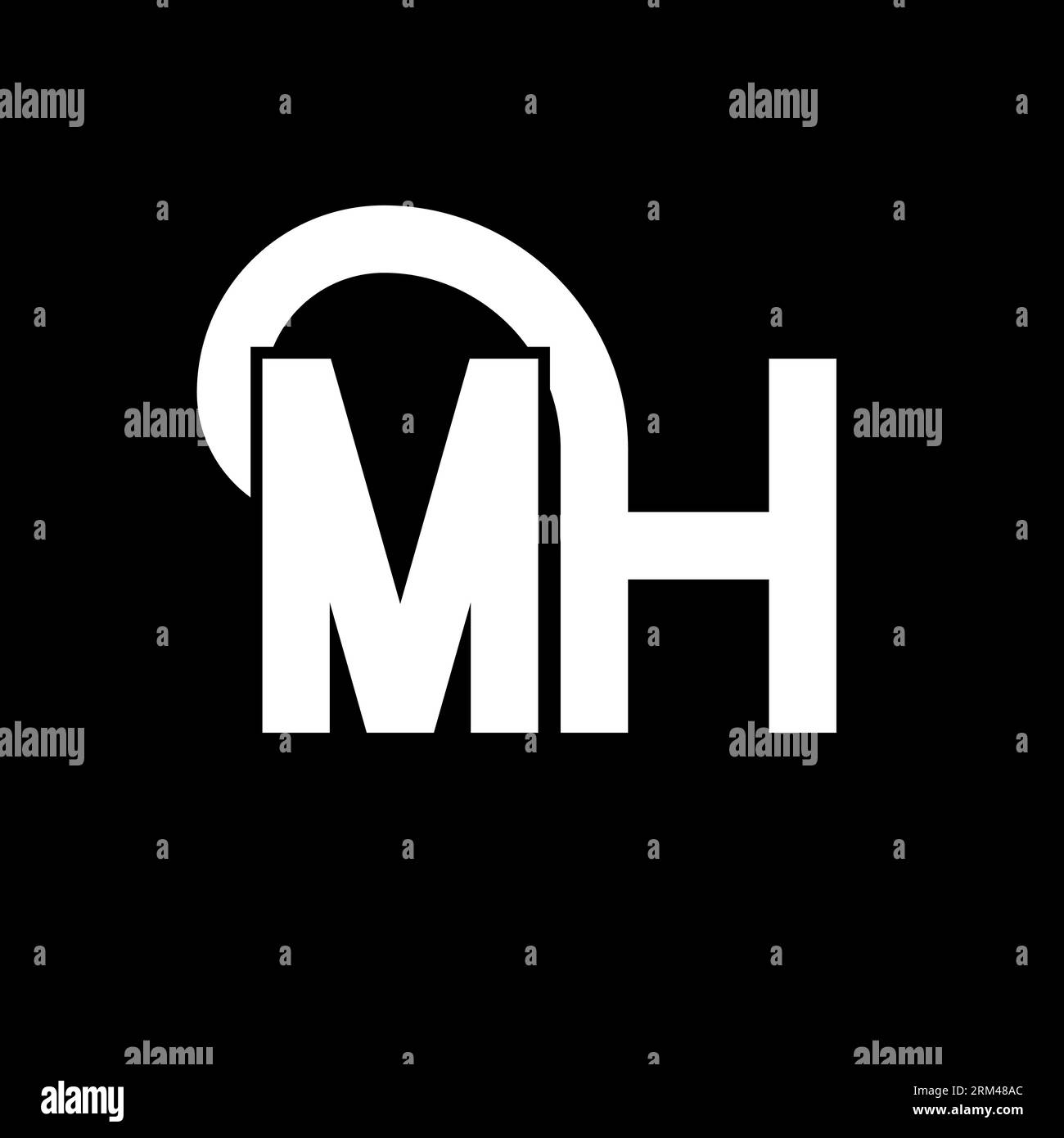 MH Letter Logo Design. Initial letters MH logo icon. Abstract letter MH ...