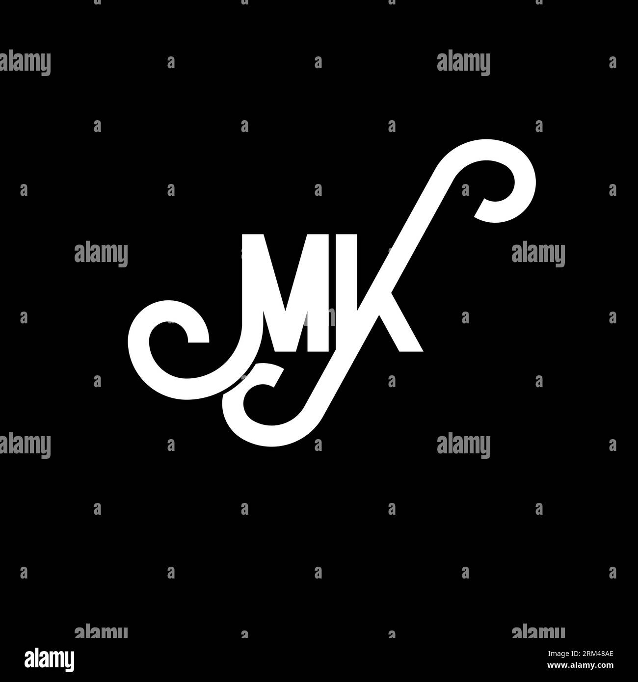 MK Letter Logo Design. Initial letters MK logo icon. Abstract letter MK ...