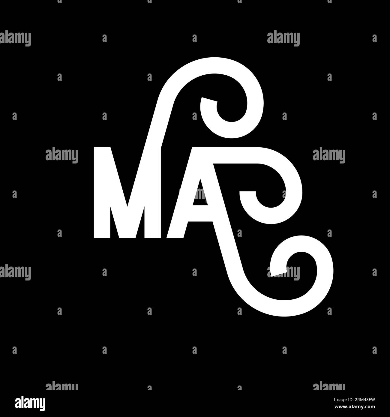 MA Letter Logo Design. Initial letters MA logo icon. Abstract letter MA ...
