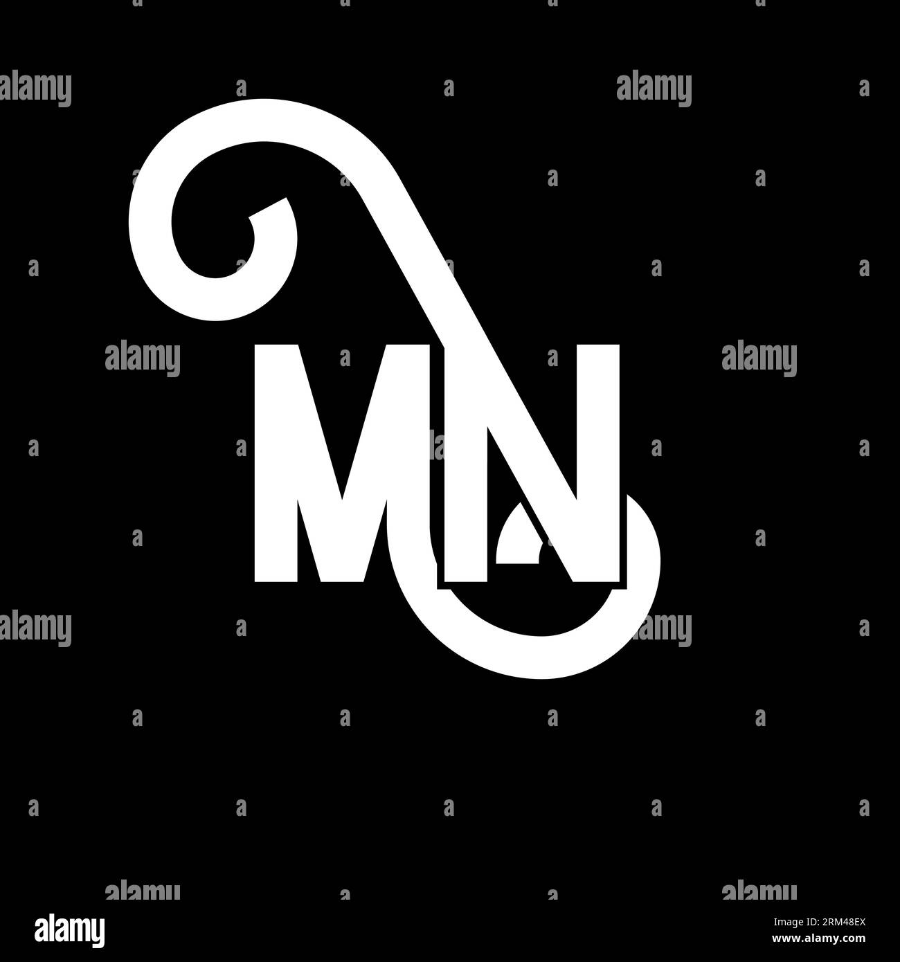 MN Letter Logo Design. Initial letters MN logo icon. Abstract letter MN ...