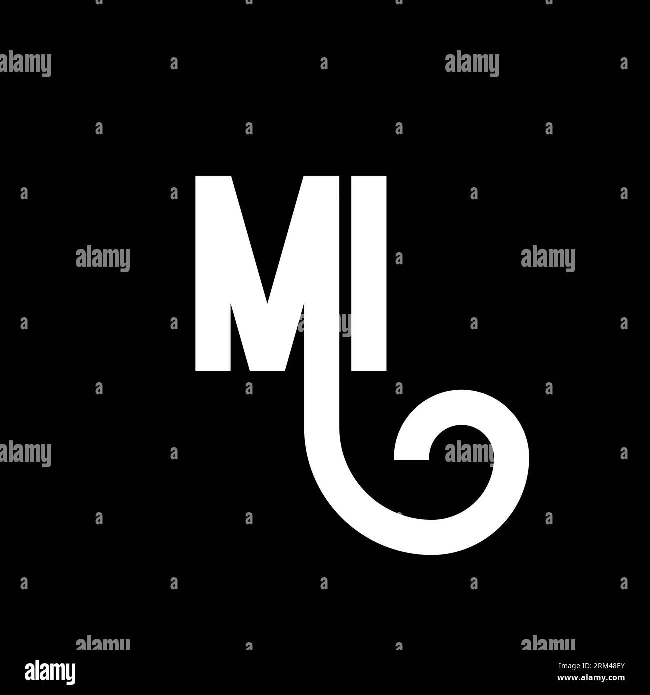 MI Letter Logo Design. Initial letters MI logo icon. Abstract letter MI ...