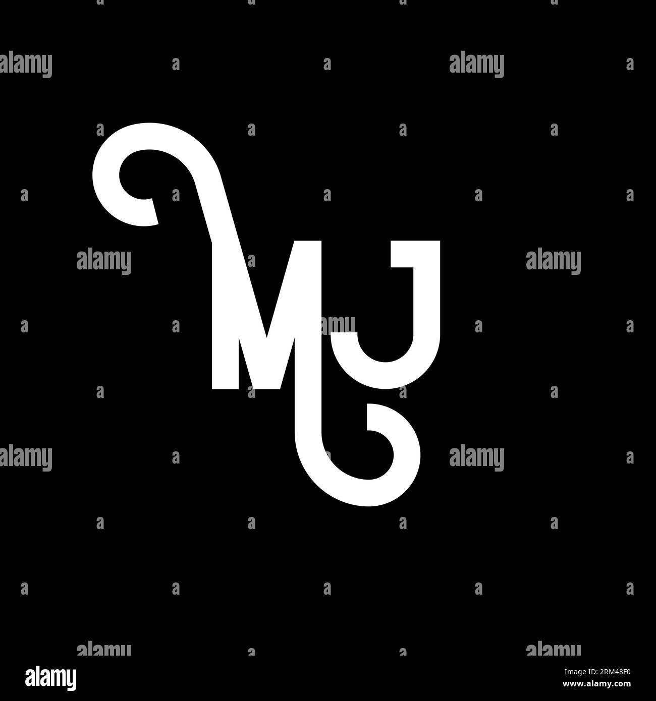 MJ Letter Logo Design. Initial letters MJ logo icon. Abstract letter MJ ...