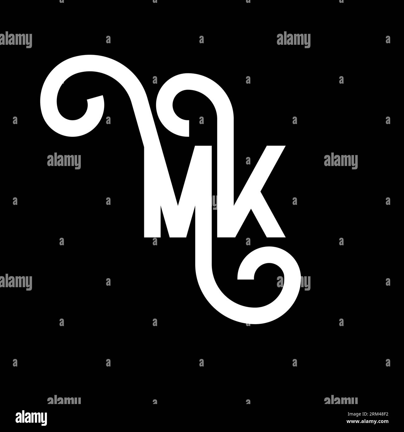 MK Letter Logo Design. Initial letters MK logo icon. Abstract letter MK ...