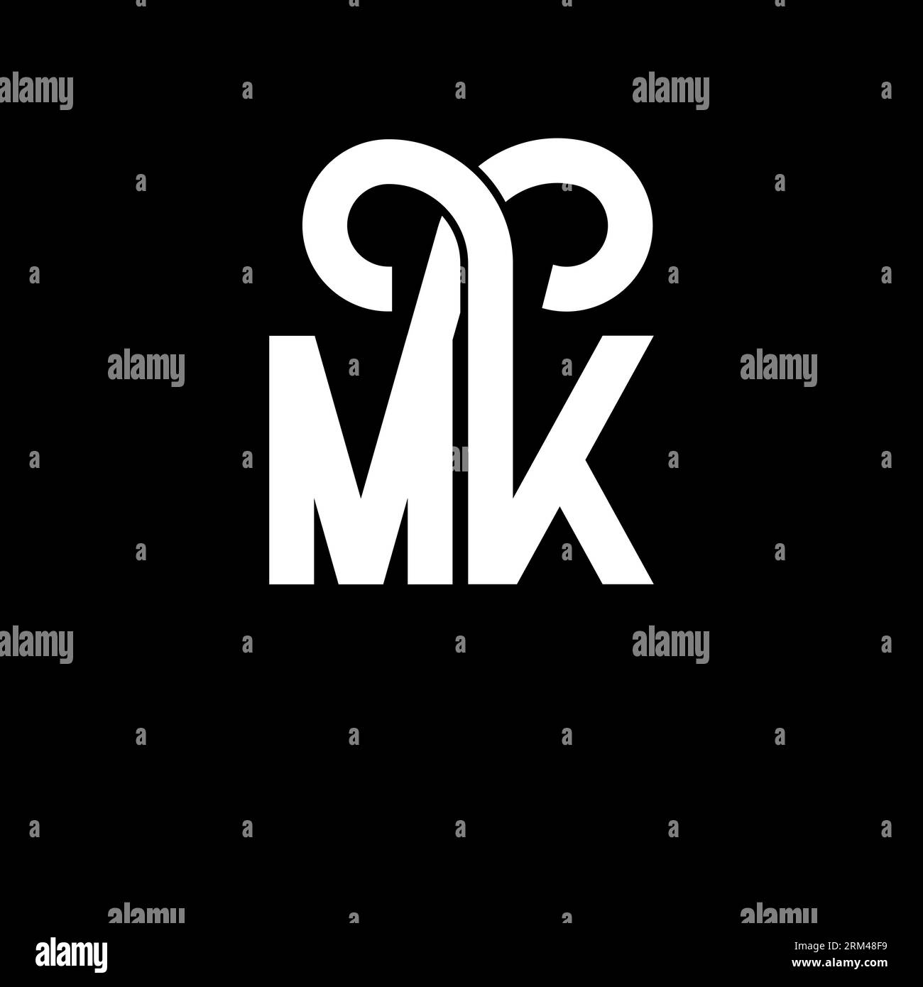 MK Letter Logo Design. Initial letters MK logo icon. Abstract letter MK ...