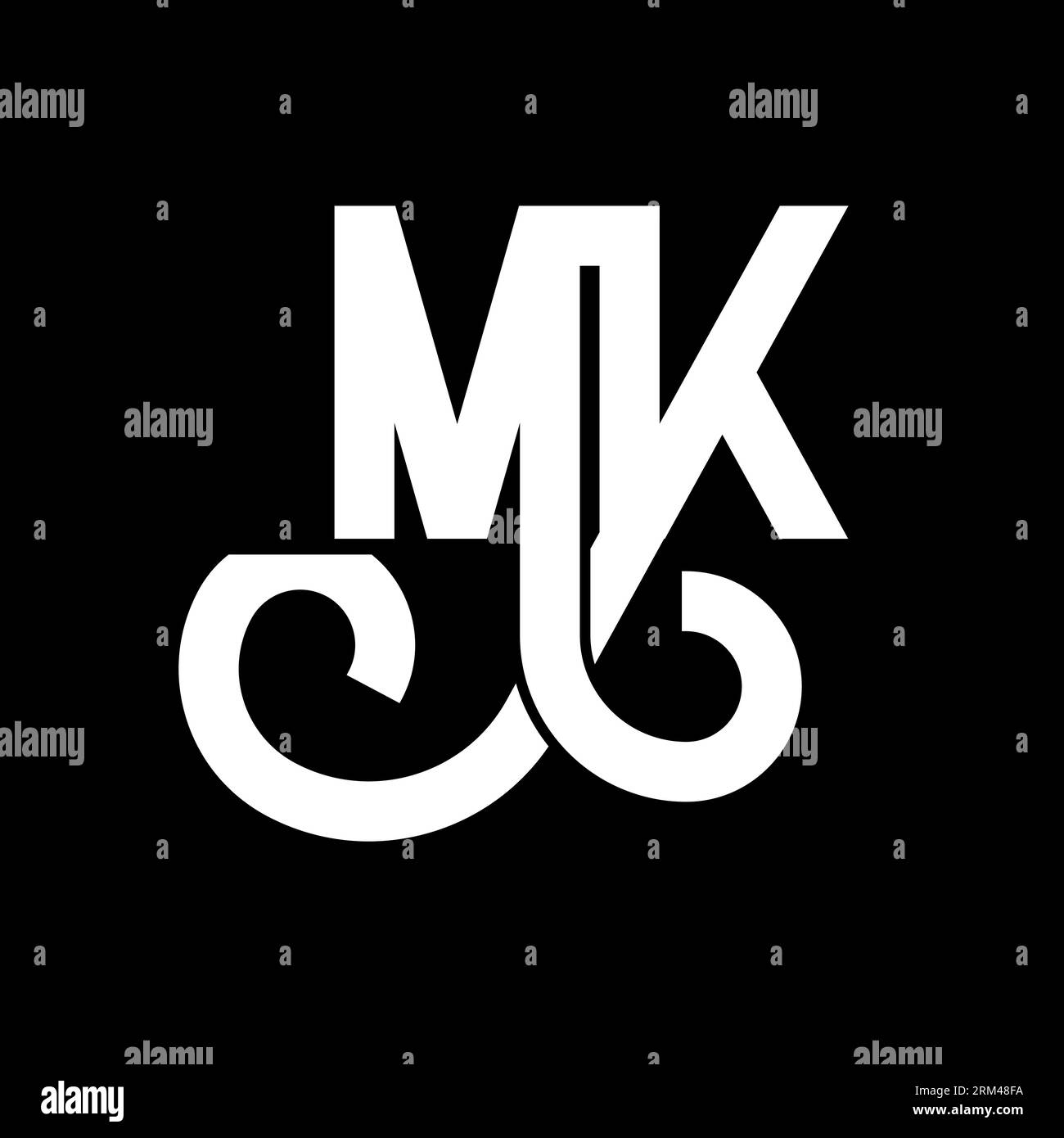 MK Letter Logo Design. Initial letters MK logo icon. Abstract letter MK ...