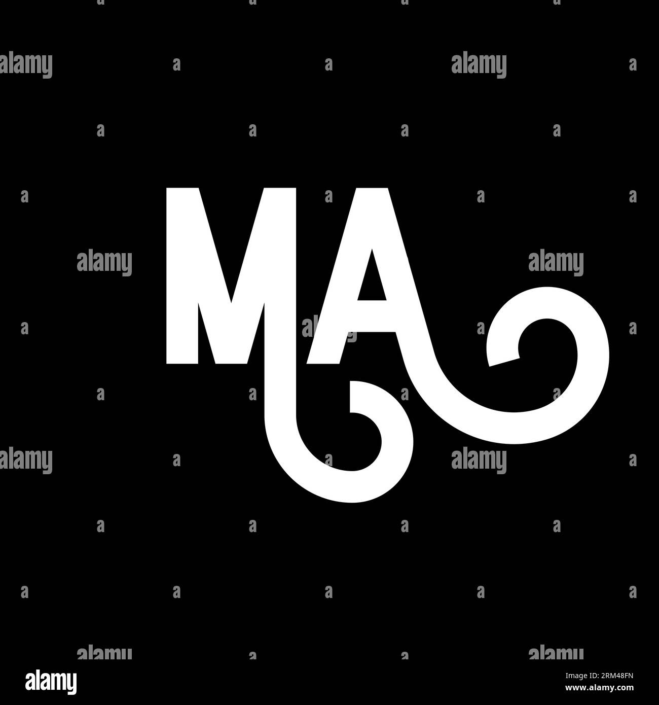 MA Letter Logo Design. Initial letters MA logo icon. Abstract letter MA ...