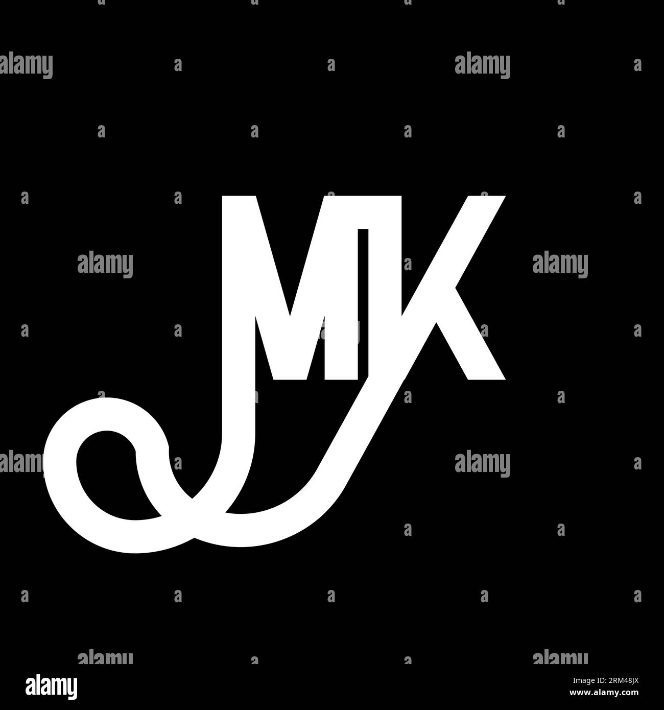 MK Letter Logo Design. Initial letters MK logo icon. Abstract letter MK ...