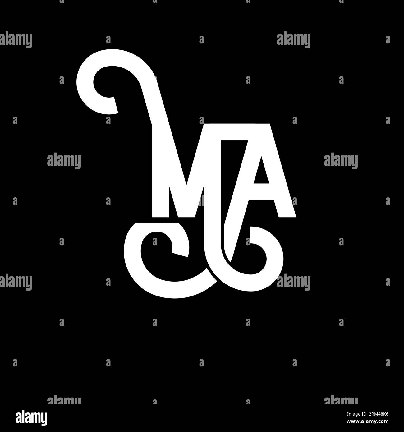 MA Letter Logo Design. Initial letters MA logo icon. Abstract letter MA ...